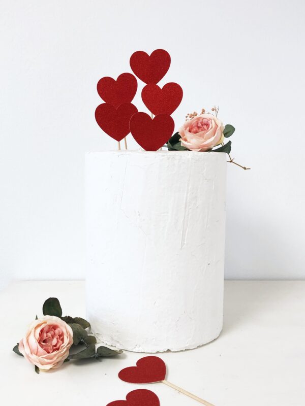 topper, tartas, toppers, cumpleaños,corazones, coraznes purpurina ...