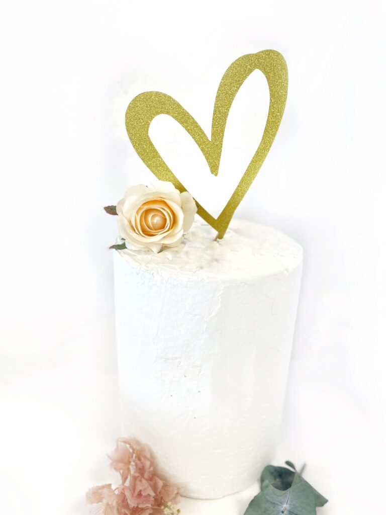 topper, tartas, toppers, corazon, corazones, corazones dorados, purpurina,