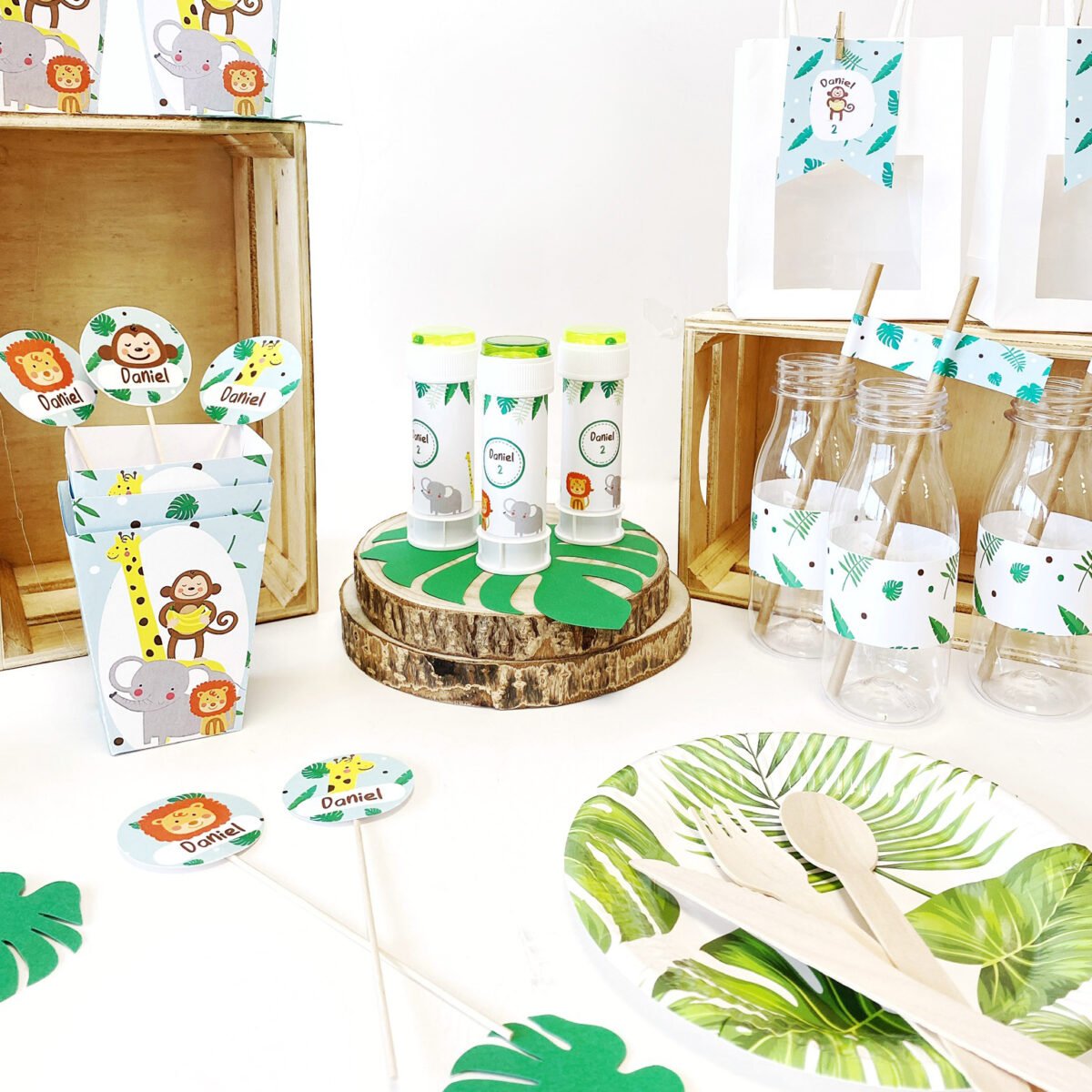 Party Box Animales de la Selva - Kit de fiesta - Nube de Caramelo