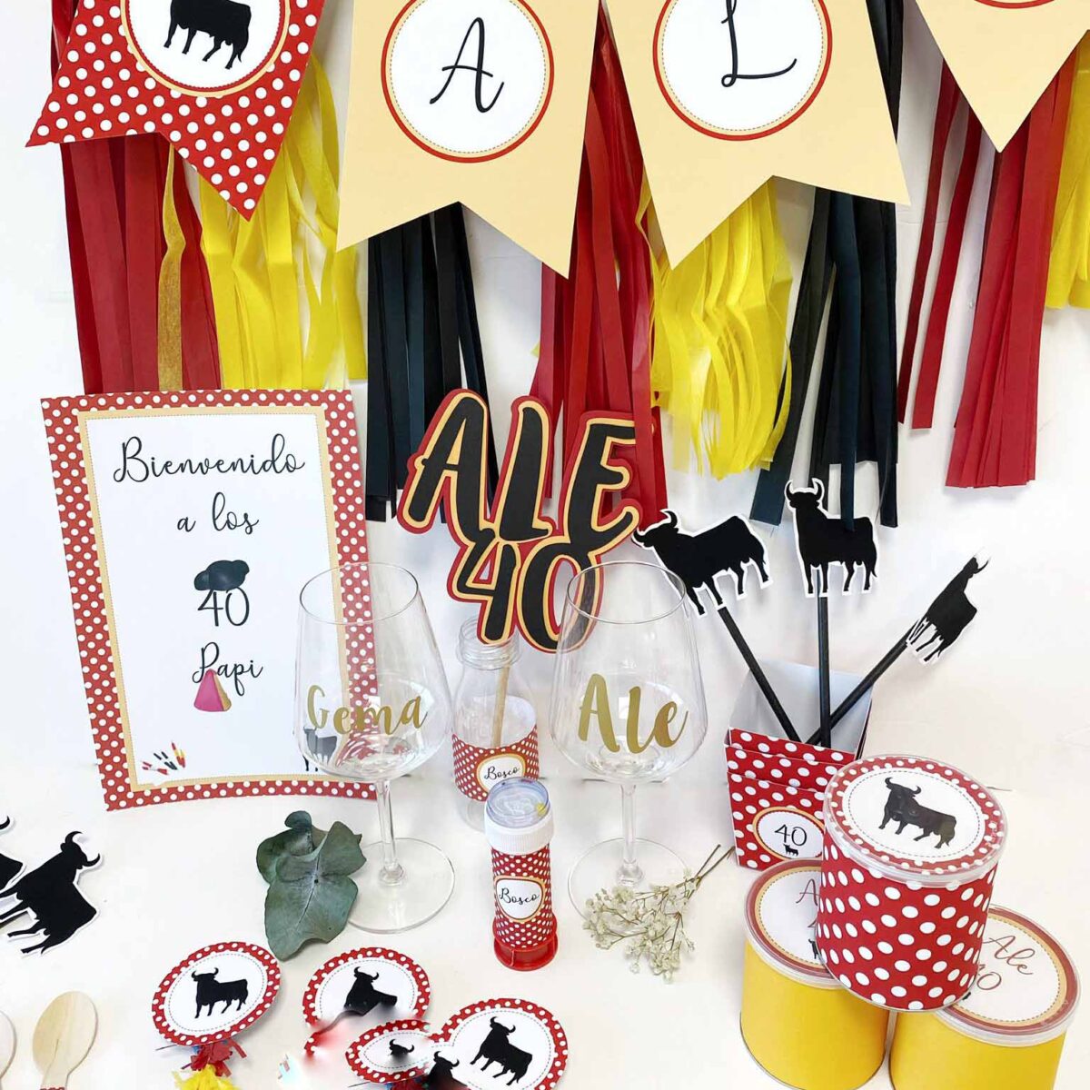 Caja de fiesta de cumpleaños decoración Toros