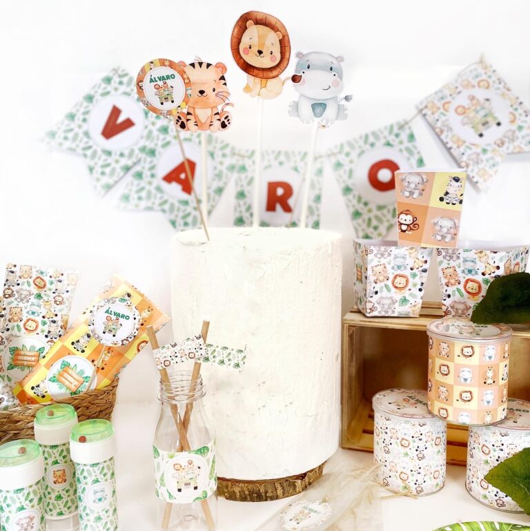 Caja de cumpleaños decoración Safari