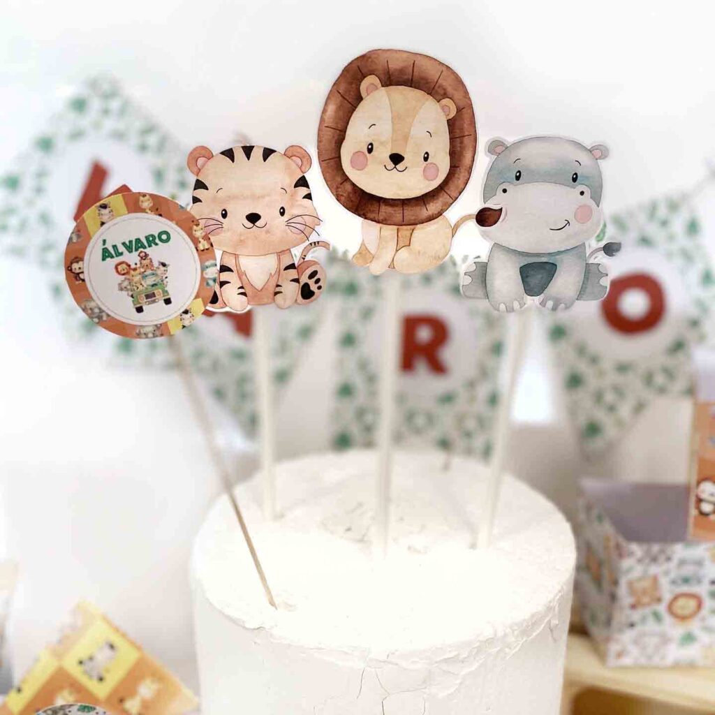 Caja de cumpleaños decoración Safari